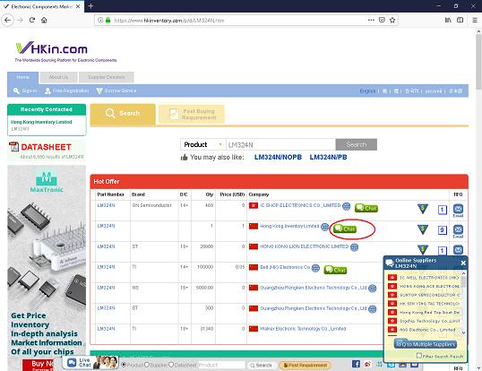 Electronic Components Marketplace - Hong Kong Inventory Limited